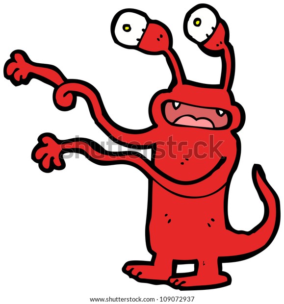 Crazy Alien Cartoon ภาพประกอบสต็อก 109072937