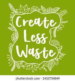 Create Less Waste Zero Waste Concept Stock Illustration 1410734849 ...