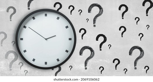Creative Clock Question Marks Sketch On Stock Illustration 2069106062
