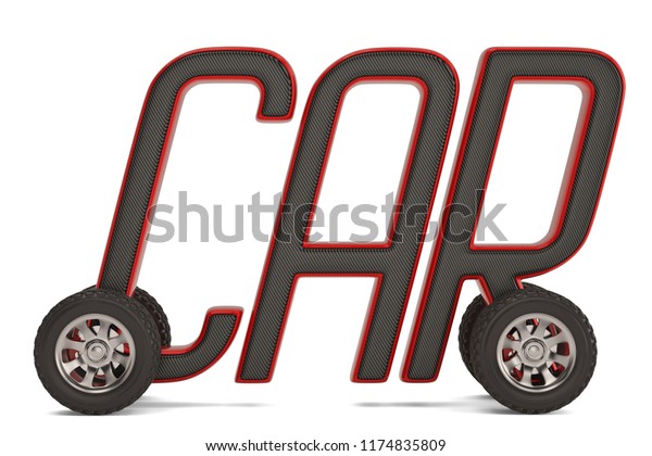 Creative Concept Car Words Wheels Isolated Stock Illustration ...