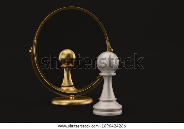 Creative Concept Chess Mirror Isolated On Stock Illustration 1696424266 ...