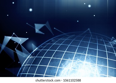 Creative Digital Globe Backdrop Global Business Stock Illustration ...