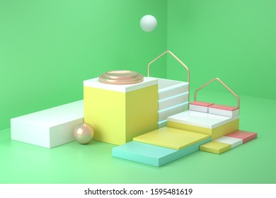 Creative Drawing 3d Simulation Scene Color Stock Illustration ...