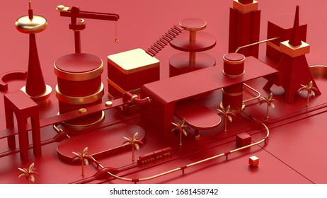 Creative Drawing 3d Simulation Scene Color Stock Illustration 1683666571