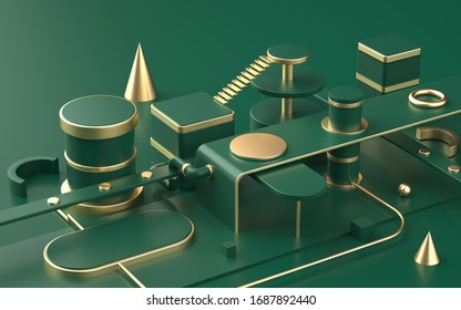 Creative Drawing 3d Simulation Scene Color Stock Illustration ...