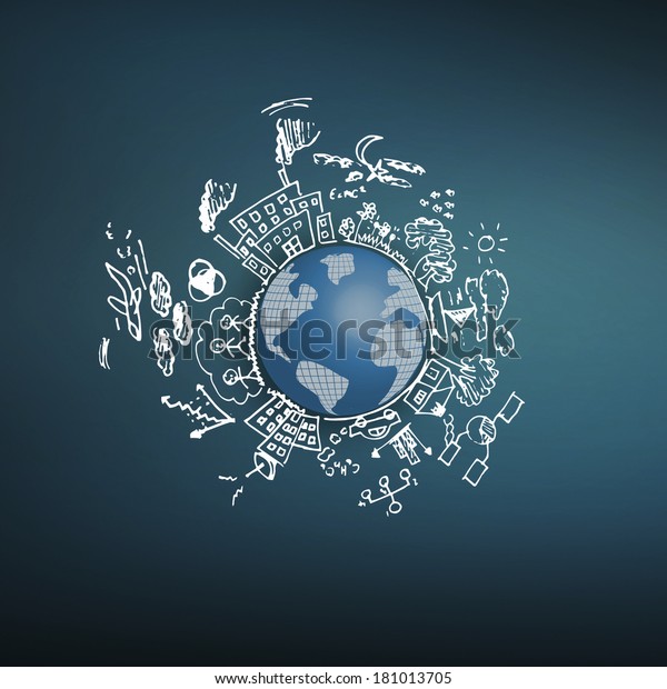 Creative Drawing Chart Graphs Business Plan Stock Illustration ...