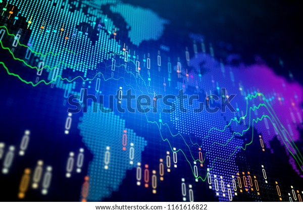 Creative Forex Chart Background Map Global Stock Illustration 1161616822