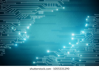Creative Glowing Circuit Wallpaper Technology Hardware Stock ...