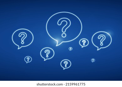 Creative Glowing Digital Question Marks On Stock Illustration ...