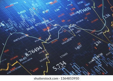Creative Glowing Forex Chart Background Candlestick Stock Illustration ...