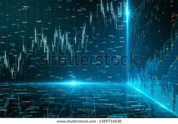 Creative Glowing Forex Chart Background Grid Stock Illustration ...