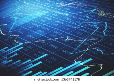 Creative Glowing Forex Chart Texture Candlestick Stock Illustration ...