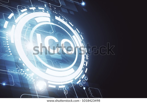 Creative Glowing Ico Background Cryptocurrency Concept Stock ...