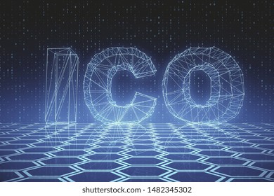 Creative Glowing Ico Wallpaper Initial Coin Stock Illustration ...