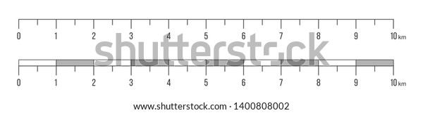 Creative Illustration Map Scale Line Set Stok İllüstrasyon 1400808002 ...