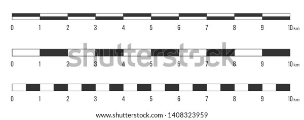 Creative Illustration Map Scale Line Set Stock Illustration 1408323959 ...