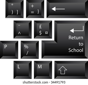 Creative Keyboard Back School Key On Stock Illustration 34491793 ...