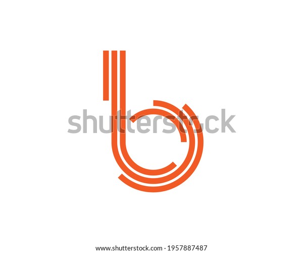 Creative Letter B Circle Segments Stripes Stock Illustration 1957887487 ...