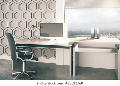 Creative Office Desktop Honeycomb Pattern On: ภาพประกอบสต็อก 435531760 ...