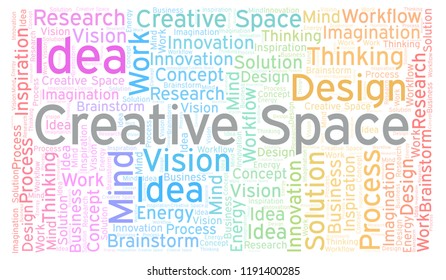 Creative Space Word Cloud Made Text Stock Illustration 1191400285 ...