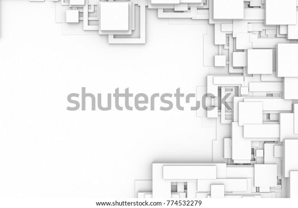 Creative Structure White Abstract Background3d Illustration Stock ...