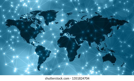 Creative Technology World Graphic Backgrounds Connected Stock ...