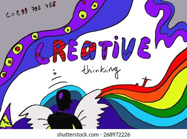 Creative Thinking Create Creative Background Drawing Stock Illustration ...