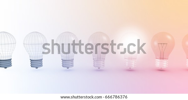 Creative Thinking Light Bulb Illuminated Concept Stock Illustration ...