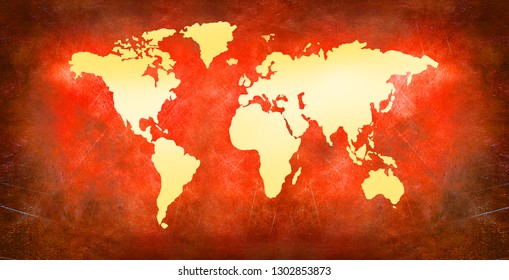 Creative World Map Stock Illustration 1302853873 | Shutterstock