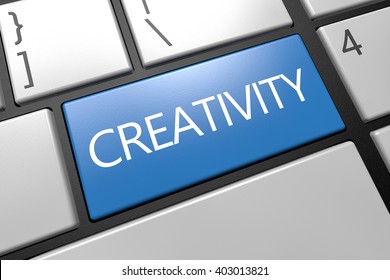 Creativity Keyboard 3d Render Illustration Word Stock Illustration ...