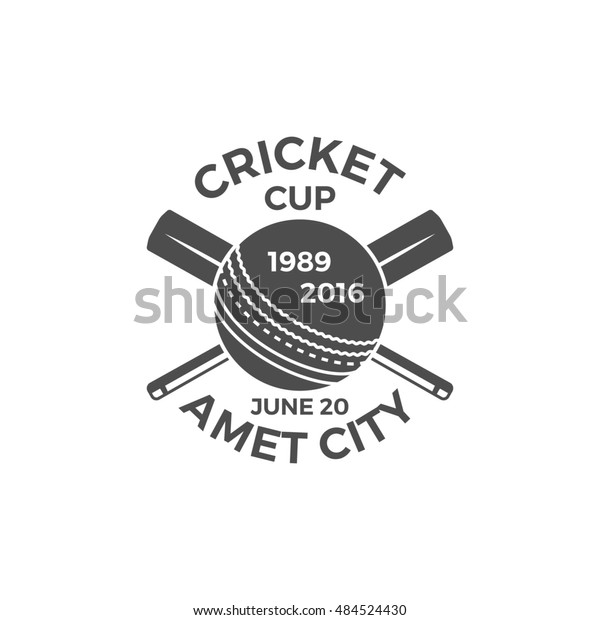 Cricket Cup Emblem Design Elements Cricket Stock Illustration 484524430