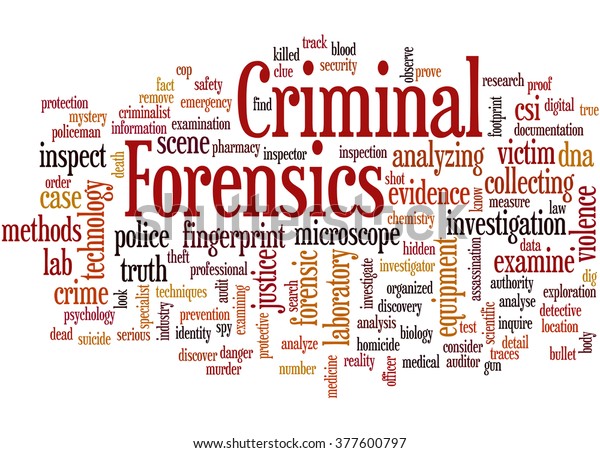 Criminal Forensics Word Cloud Concept On Stock Illustration 377600797
