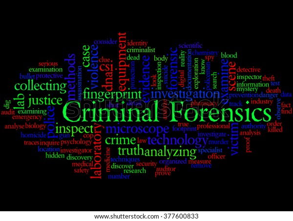 Criminal Forensics Word Cloud Concept On Stock Illustration 377600833 ...