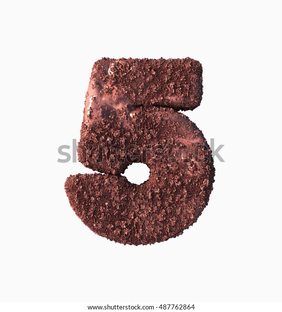 Crispy Chocolate Number 5 Five 3d Stock Illustration 487762864 ...