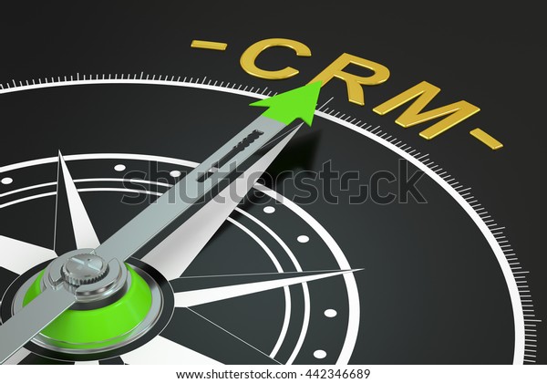 Crm Compass Concept 3d Rendering Stock Illustration 442346689 ...