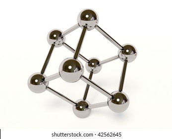 Simple Steel Molecular Structure On White Stock Illustration 71167603
