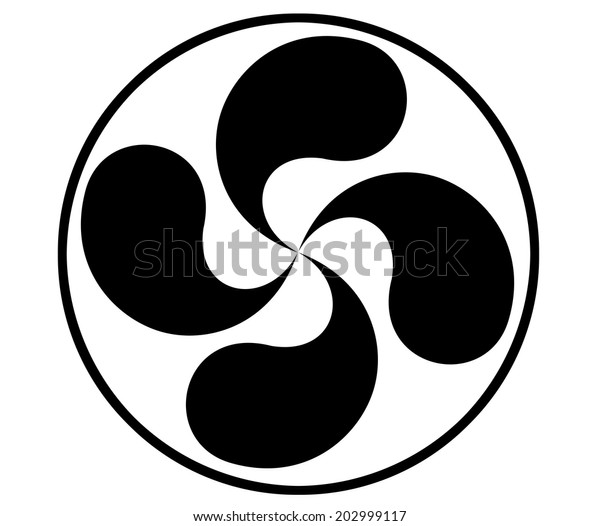 Ilustración de stock sobre Basque también conocido como lauburu. 202999117