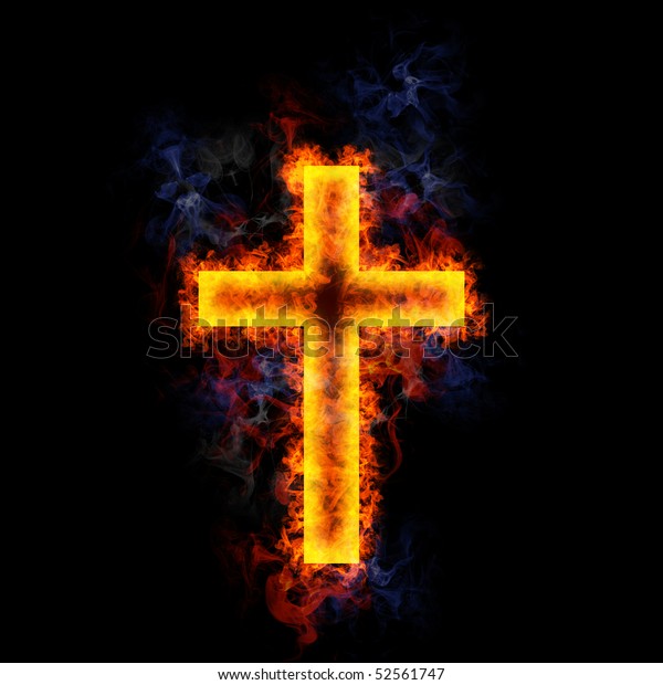 Cross Covered Flames Stock Illustration 52561747