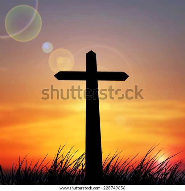 Cross Grass Sky Sun Background Stock Illustration 228749656 | Shutterstock