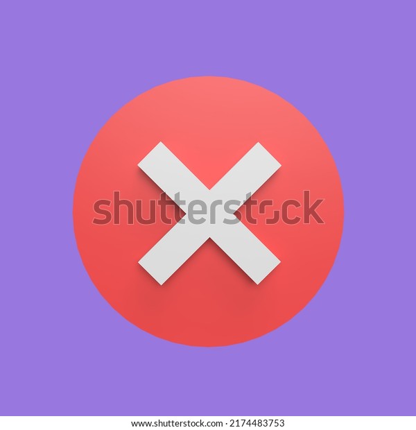 Cross Mark 3d Icon Model Cartoon Stock Illustration 2174483753 ...
