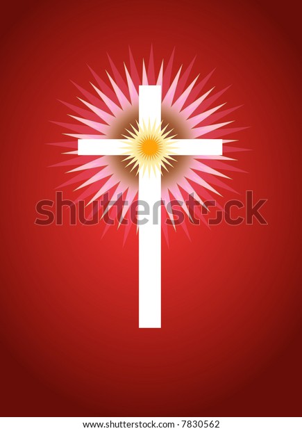 Cross Radiating Light Behind Stock Illustration 7830562