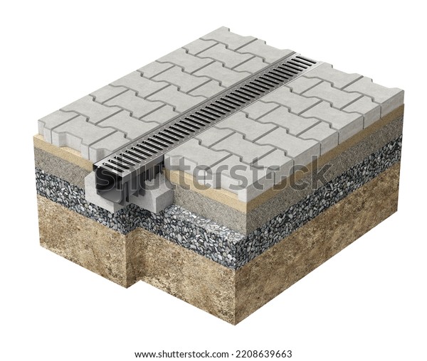 Cross Section Drainage System Concept Channel: ภาพประกอบสต็อก ...