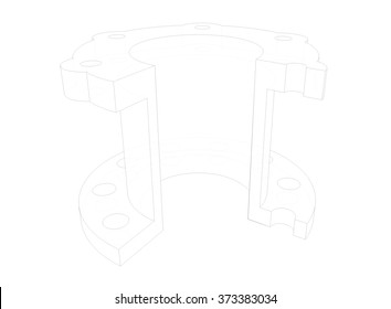 Cross Section Drawing Flange 스톡 일러스트 373383034 | Shutterstock