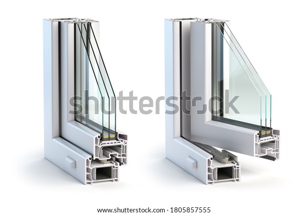 Cross Section Plastic Windows Profile Pvc Stock Illustration 1805857555 ...
