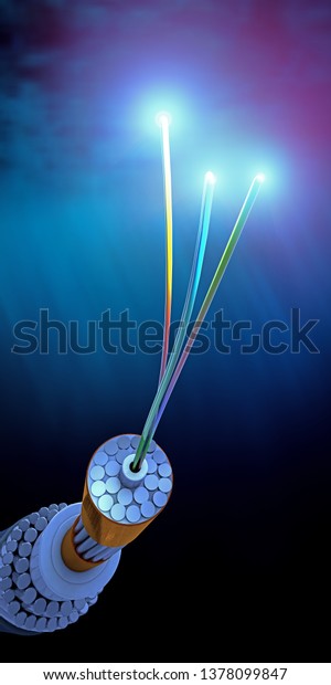 Cross Section Submarine Communications Cable 3d Stock Illustration ...