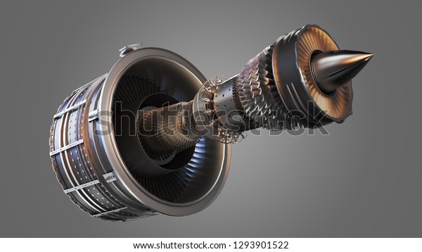 Cross Section Turbofan Jet Engine Isolated: Hình minh họa có sẵn ...