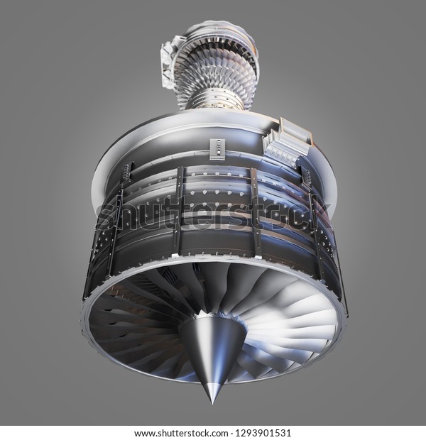 Cross Section Turbofan Jet Engine Isolated 스톡 일러스트 1293901531 ...