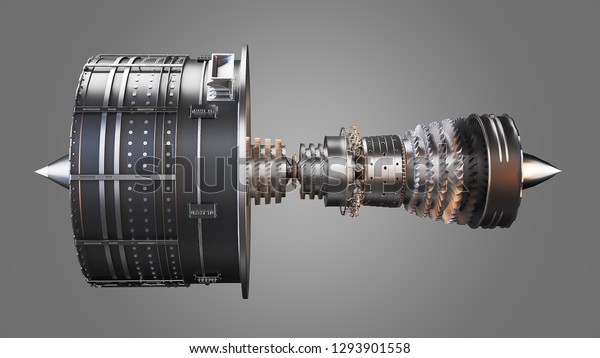 Cross Section Turbofan Jet Engine Isolated Stock Illustration ...