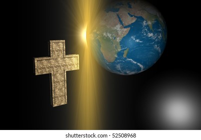 Earth Religious Cross Black Background Elements写真素材246014308 | Shutterstock