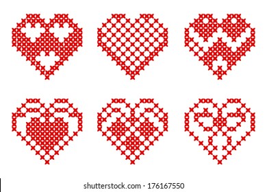 Cross Stitch Embroidery Design Elements Stock Illustration 176167550 ...